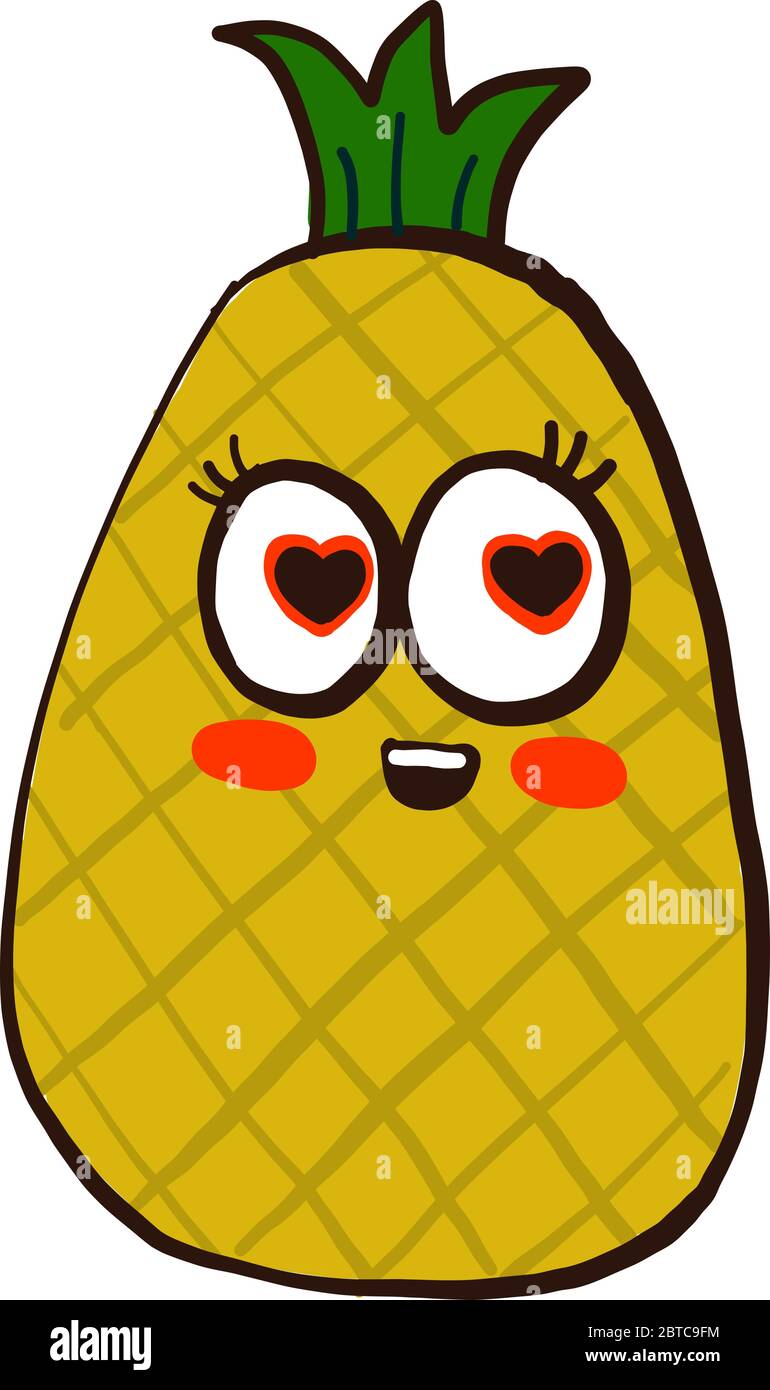 Cute pineapple on cartoon Cut Out Stock Images & Pictures - Alamy