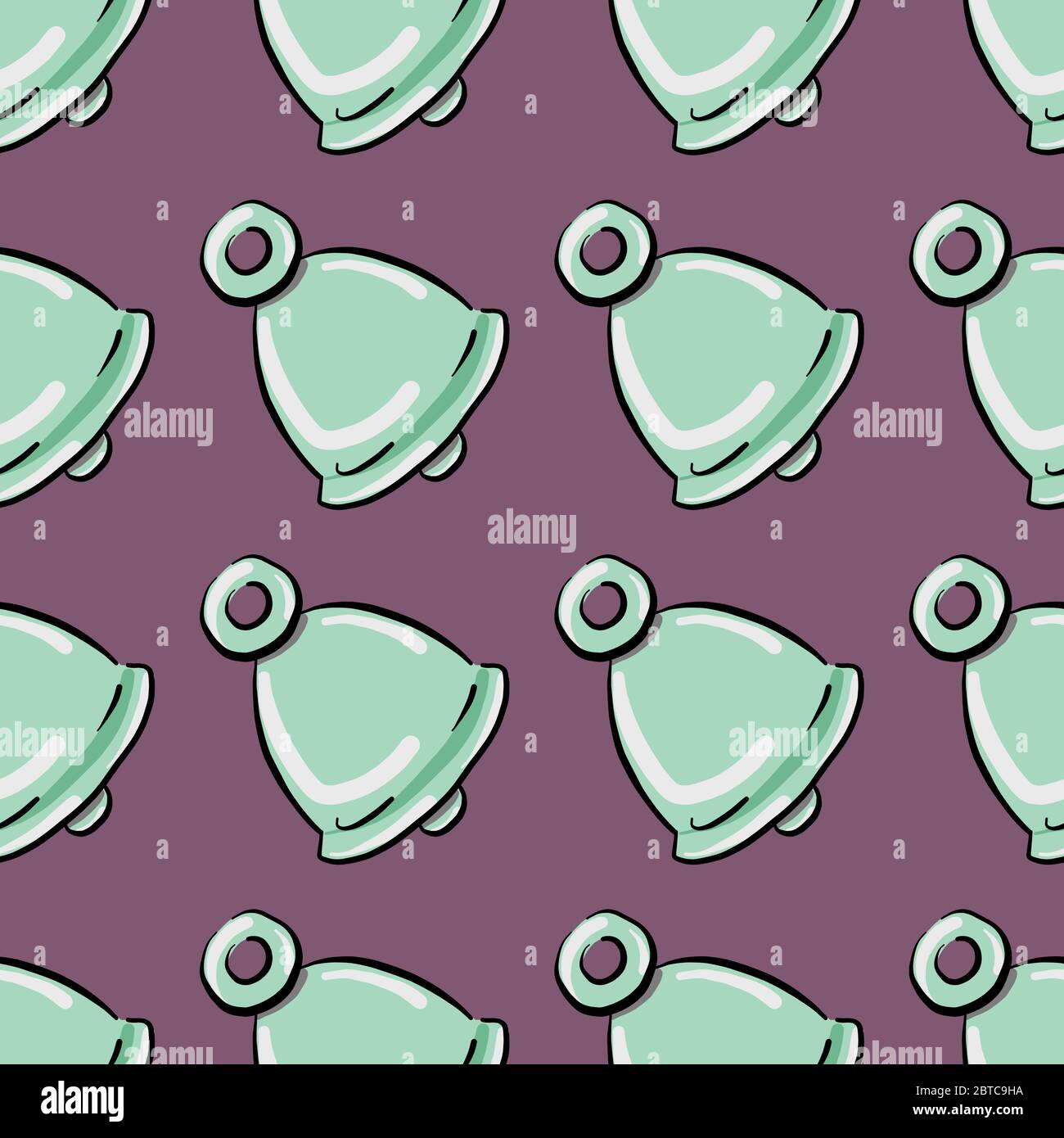 Cute bell pattern , illustration, vector on white background Stock ...