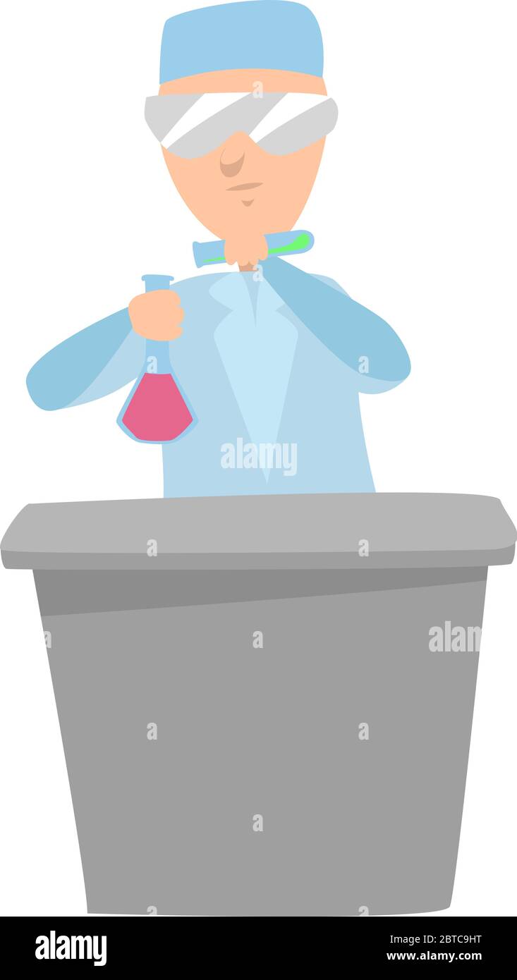 Boy doing chemistry Stock Vector Images - Alamy