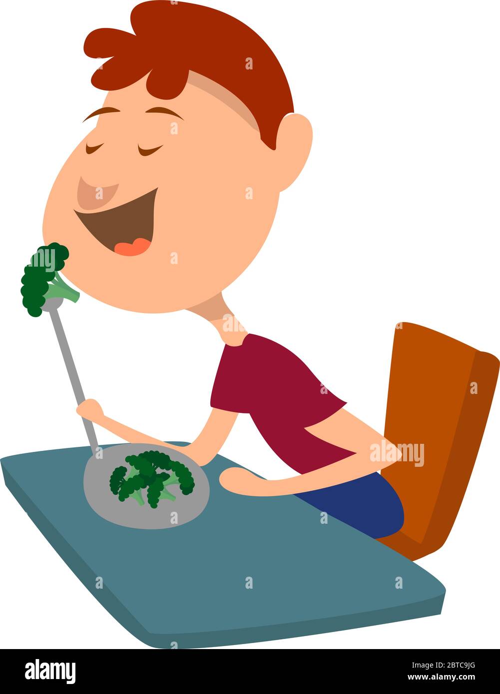 Man on a diet , illustration, vector on white background Stock Vector ...