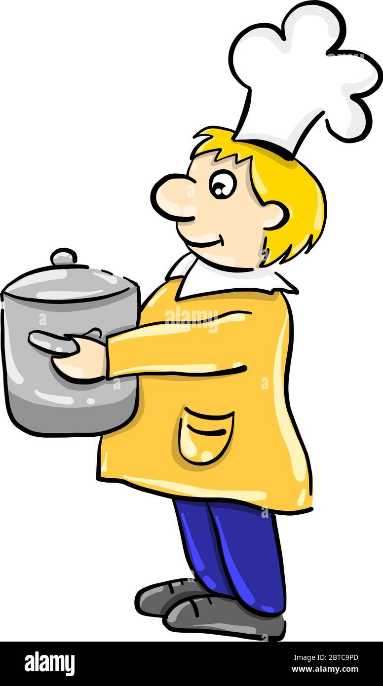 Cook cooking , illustration, vector on white background Stock Vector ...