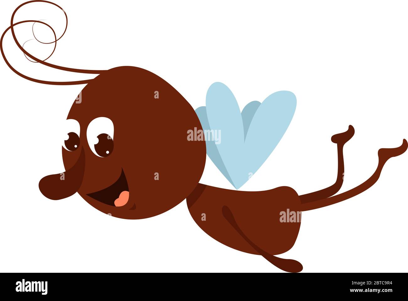 Flying ant , illustration, vector on white background Stock Vector ...