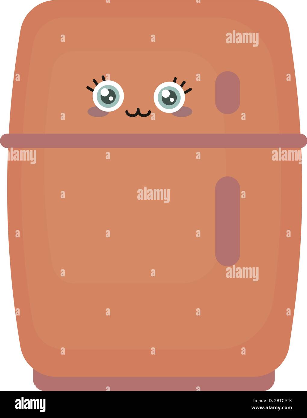 Cute pink fridge , illustration, vector on white background Stock ...