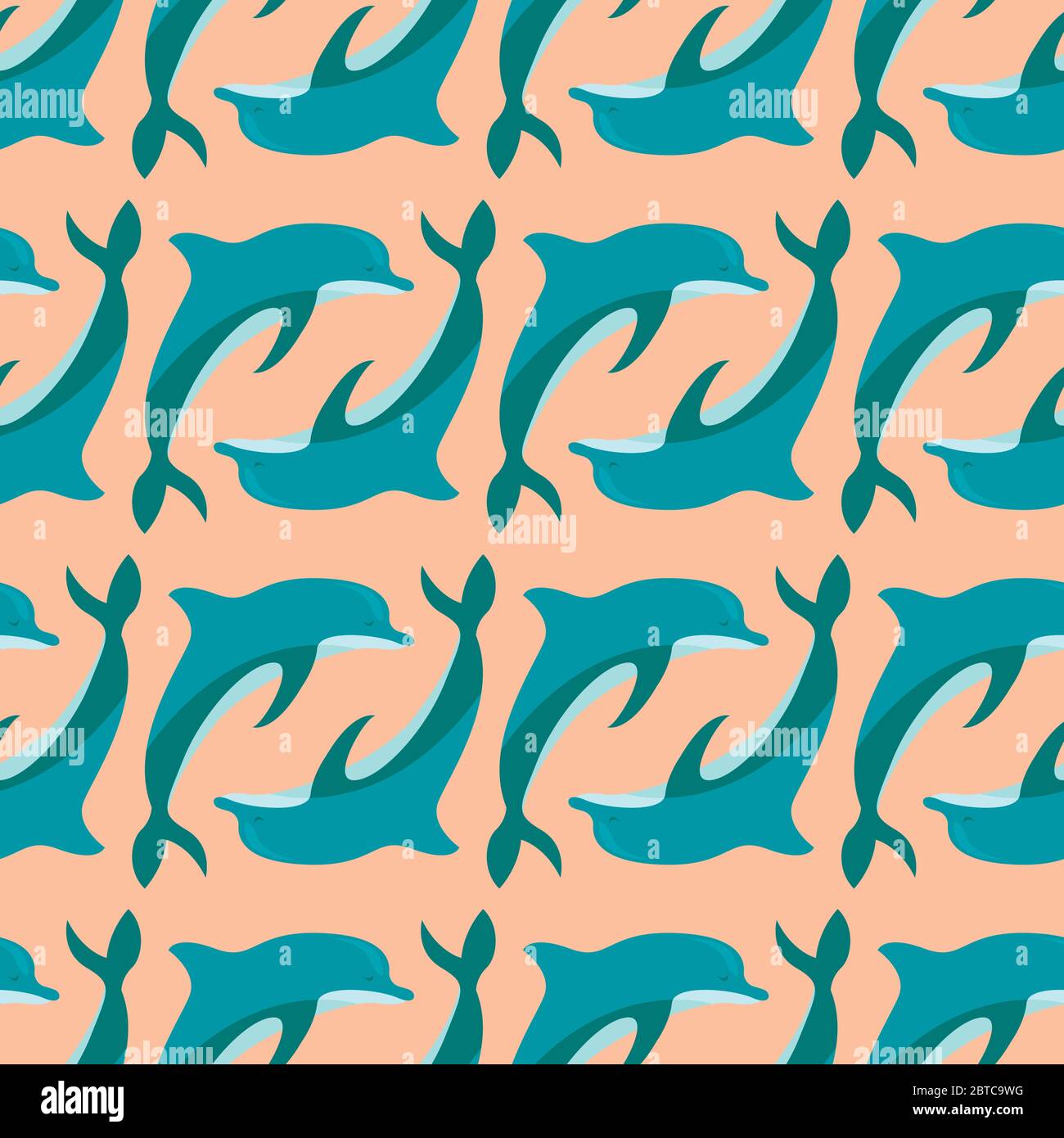 Dolphin pattern , illustration, vector on white background Stock Vector ...