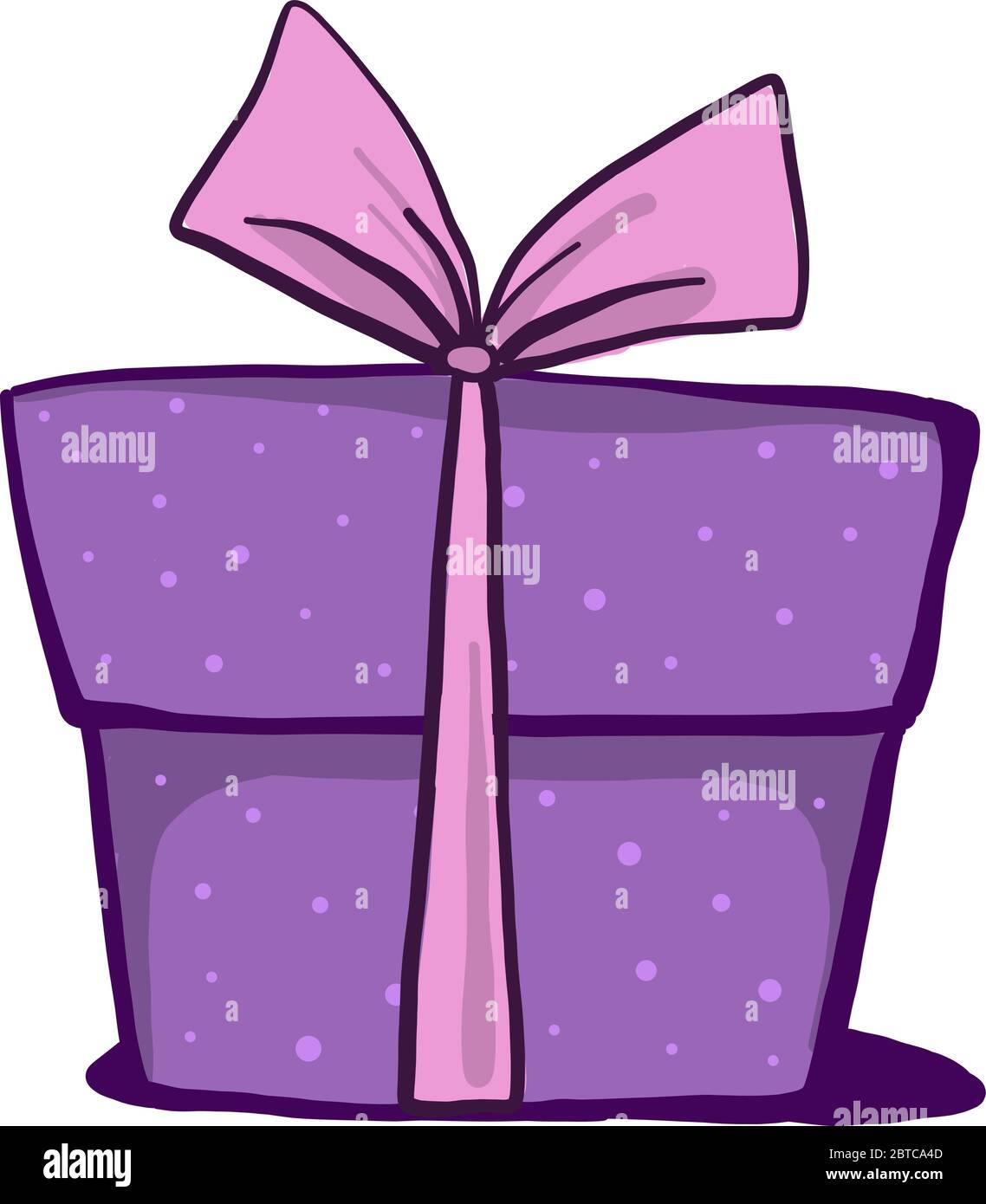 Purple present , illustration, vector on white background Stock Vector ...