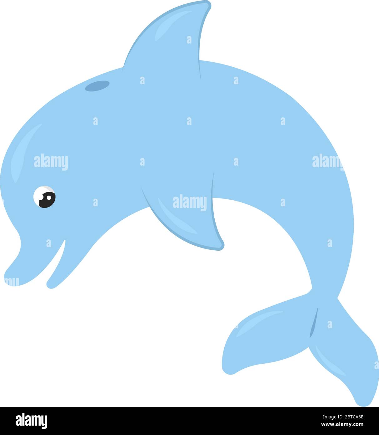 Blue dolphin , illustration, vector on white background Stock Vector ...