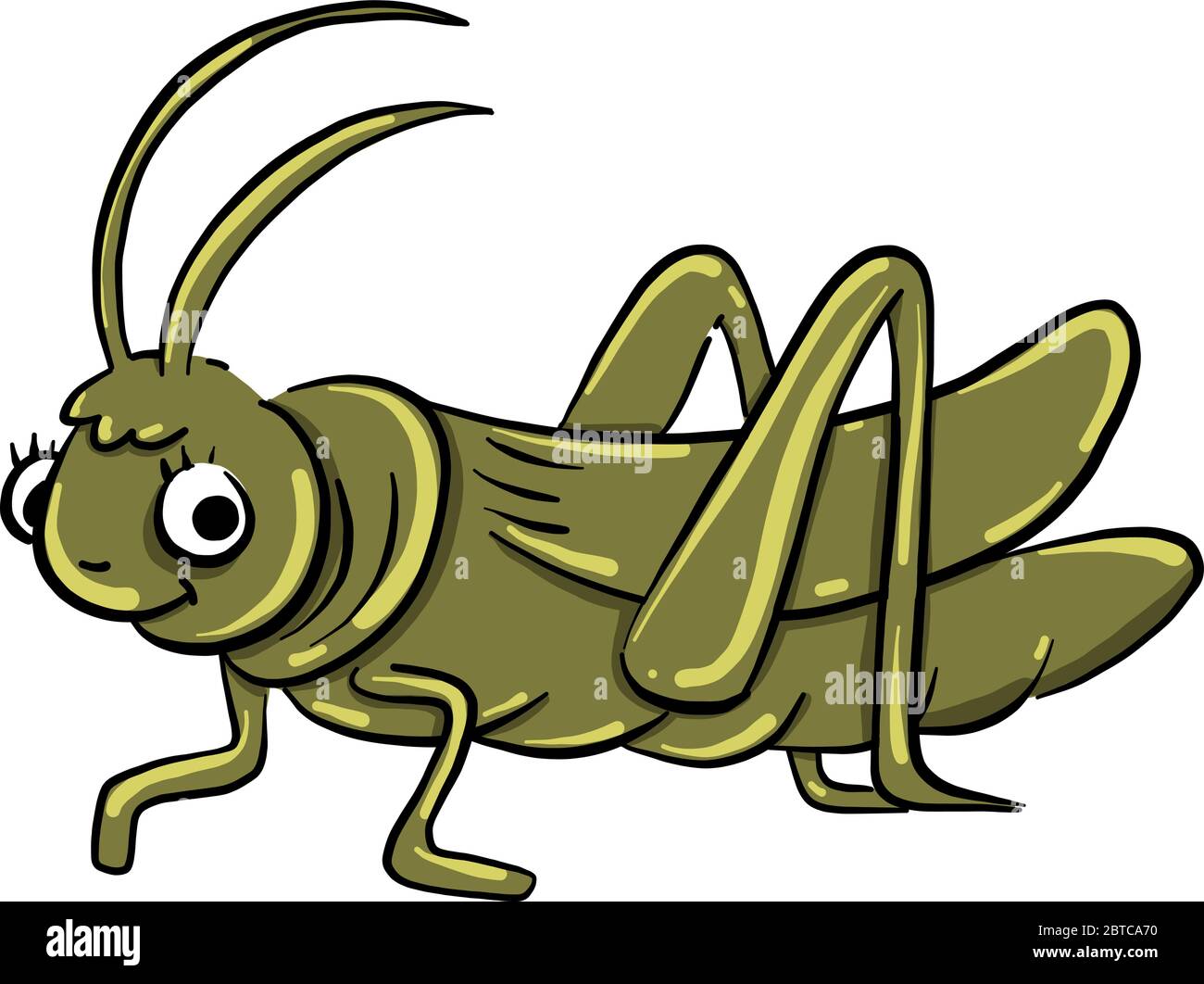 Green grasshopper , illustration, vector on white background Stock ...
