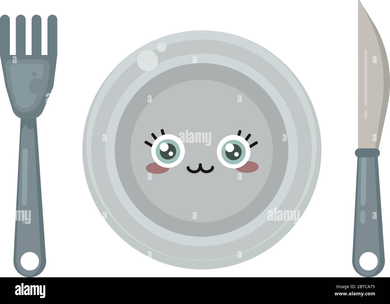 Cute dishes , illustration, vector on white background Stock Vector ...