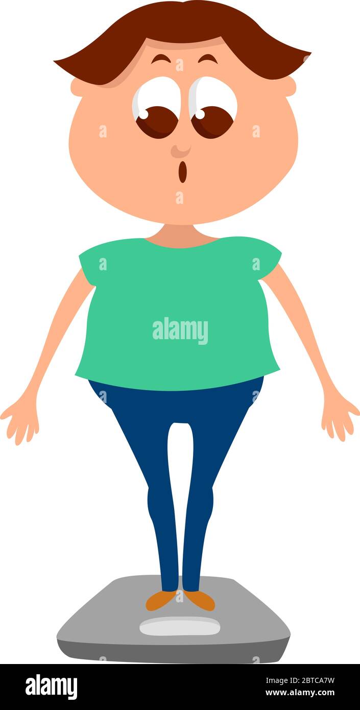 Excess weight , illustration, vector on white background Stock Vector ...