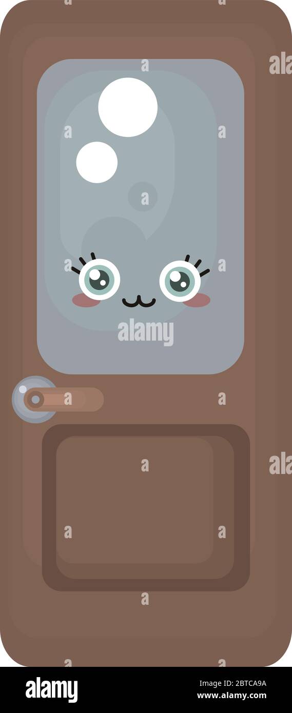 Cute door , illustration, vector on white background Stock Vector Image ...