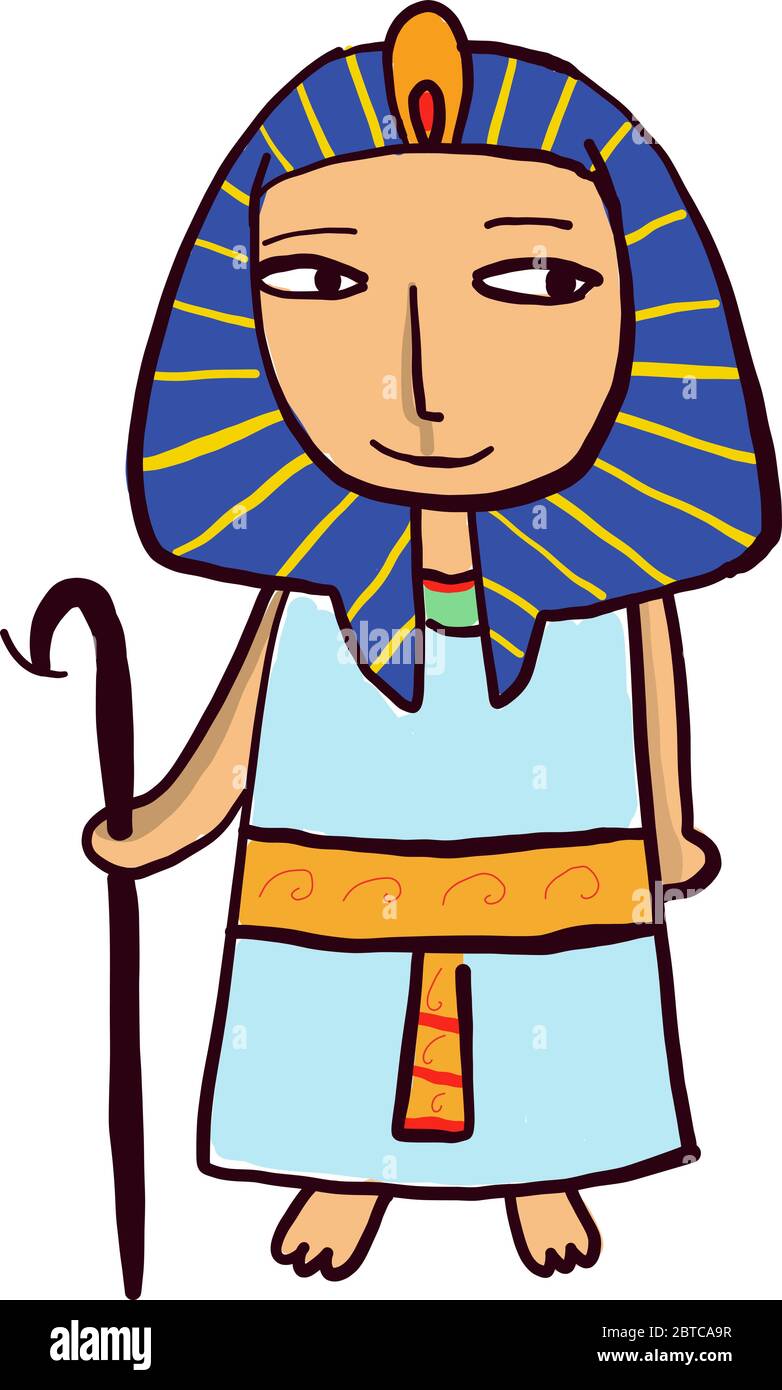 Egyptian pharaon , illustration, vector on white background Stock ...