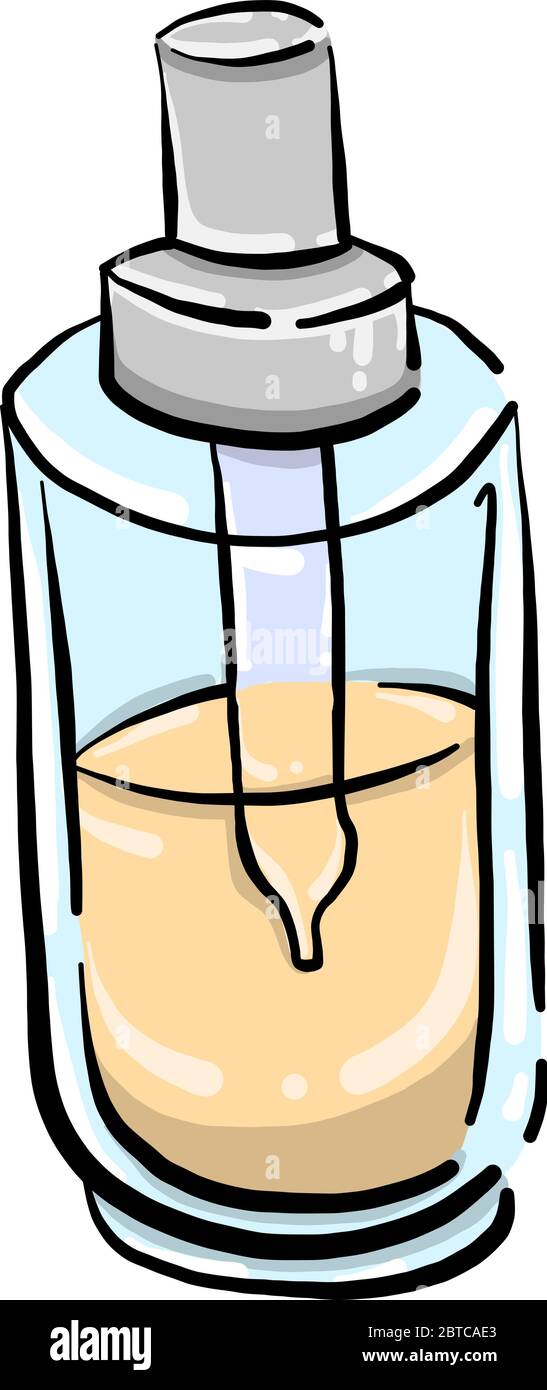 Foundation in bottle , illustration, vector on white background Stock ...