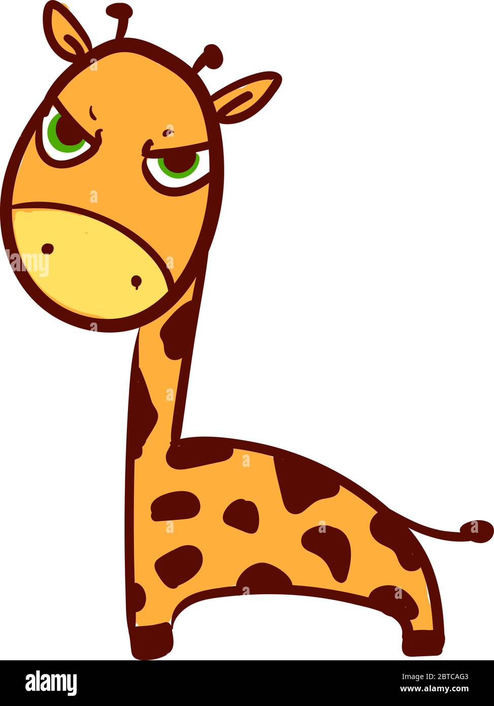 Angry giraffe , illustration, vector on white background Stock Vector ...
