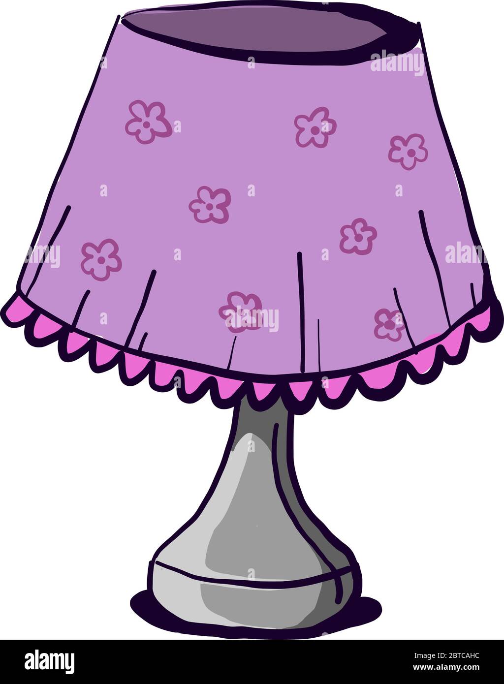 Purple table lamp , illustration, vector on white background Stock ...