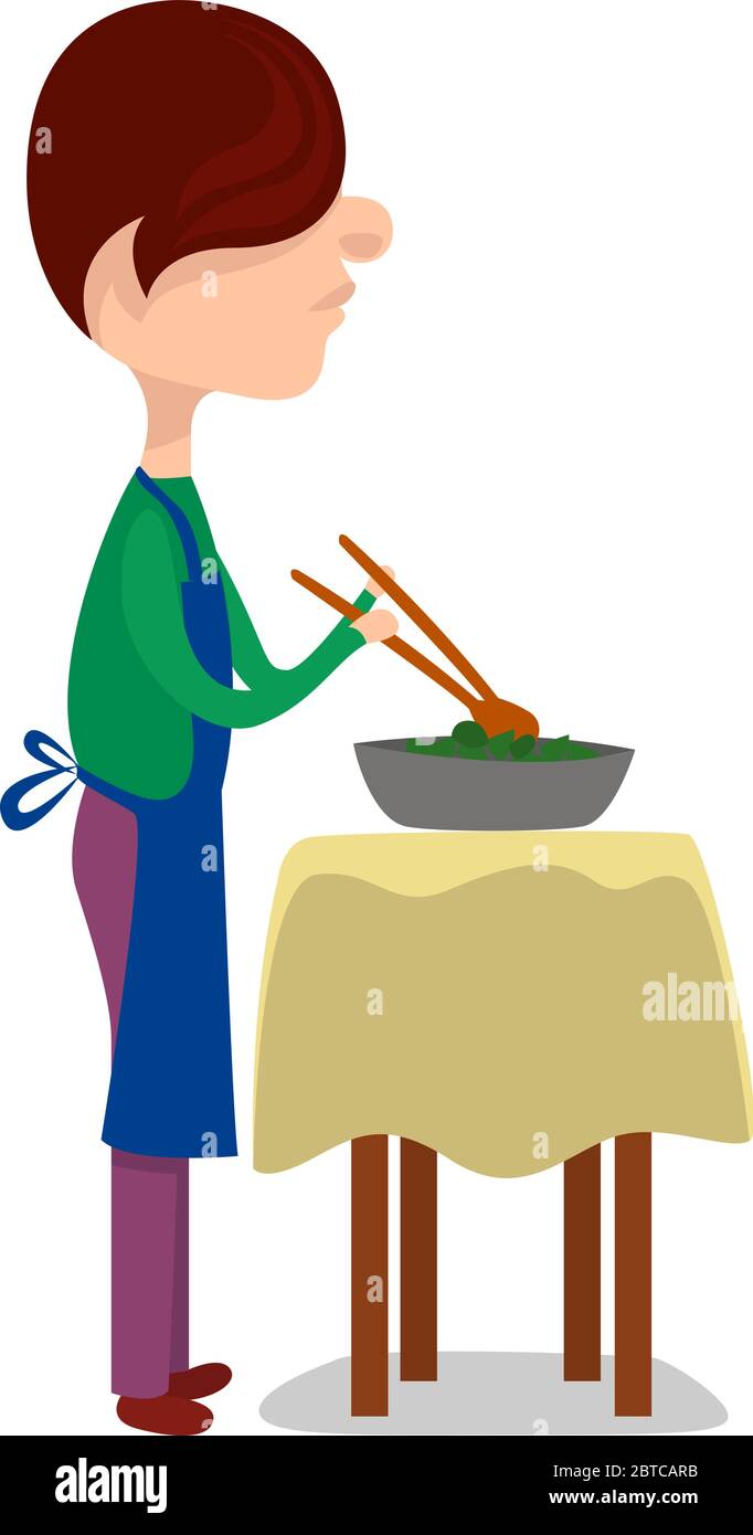 Lady making dinner Stock Vector Images - Alamy