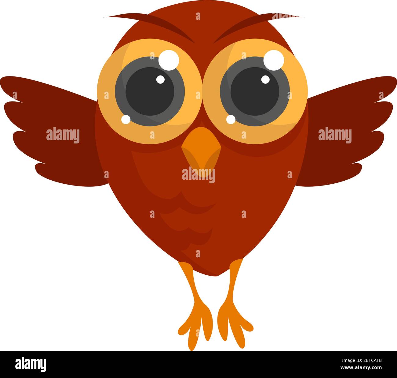 Flying red owl , illustration, vector on white background Stock Vector ...