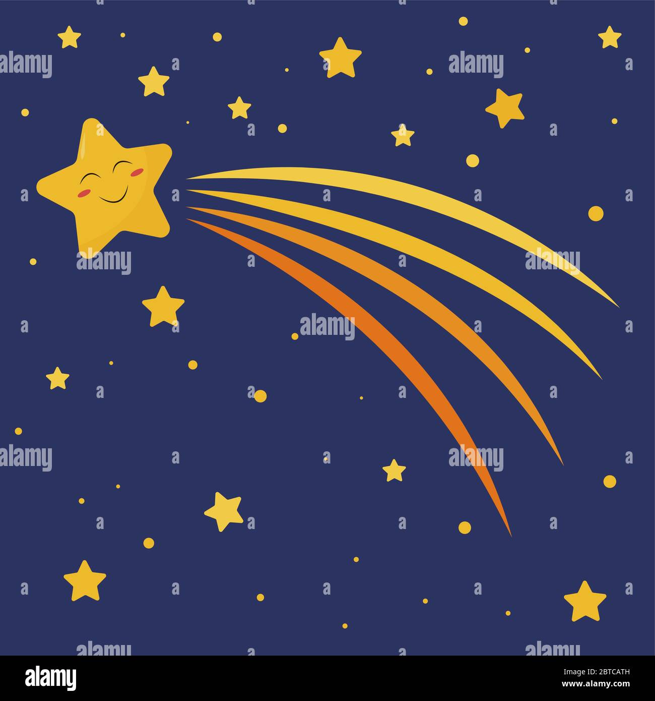 Flying shooting star , illustration, vector on white background Stock ...