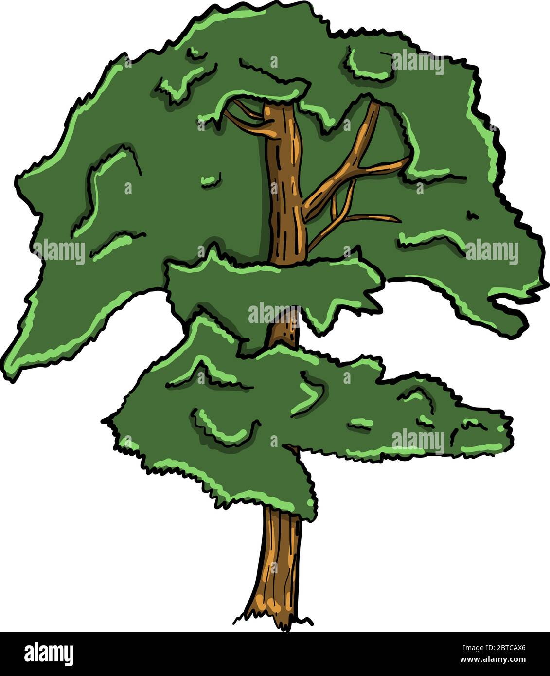 Green tree , illustration, vector on white background Stock Vector ...