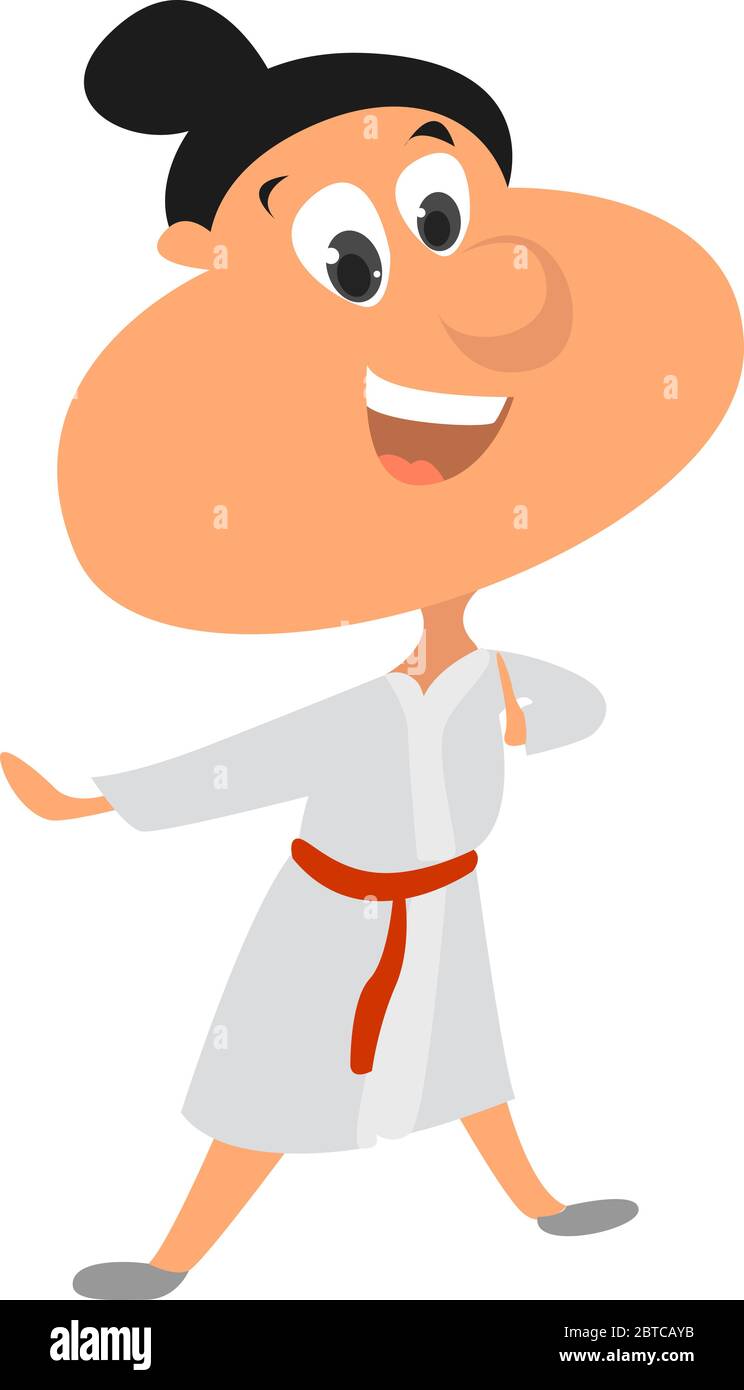 Karate girl , illustration, vector on white background Stock Vector ...
