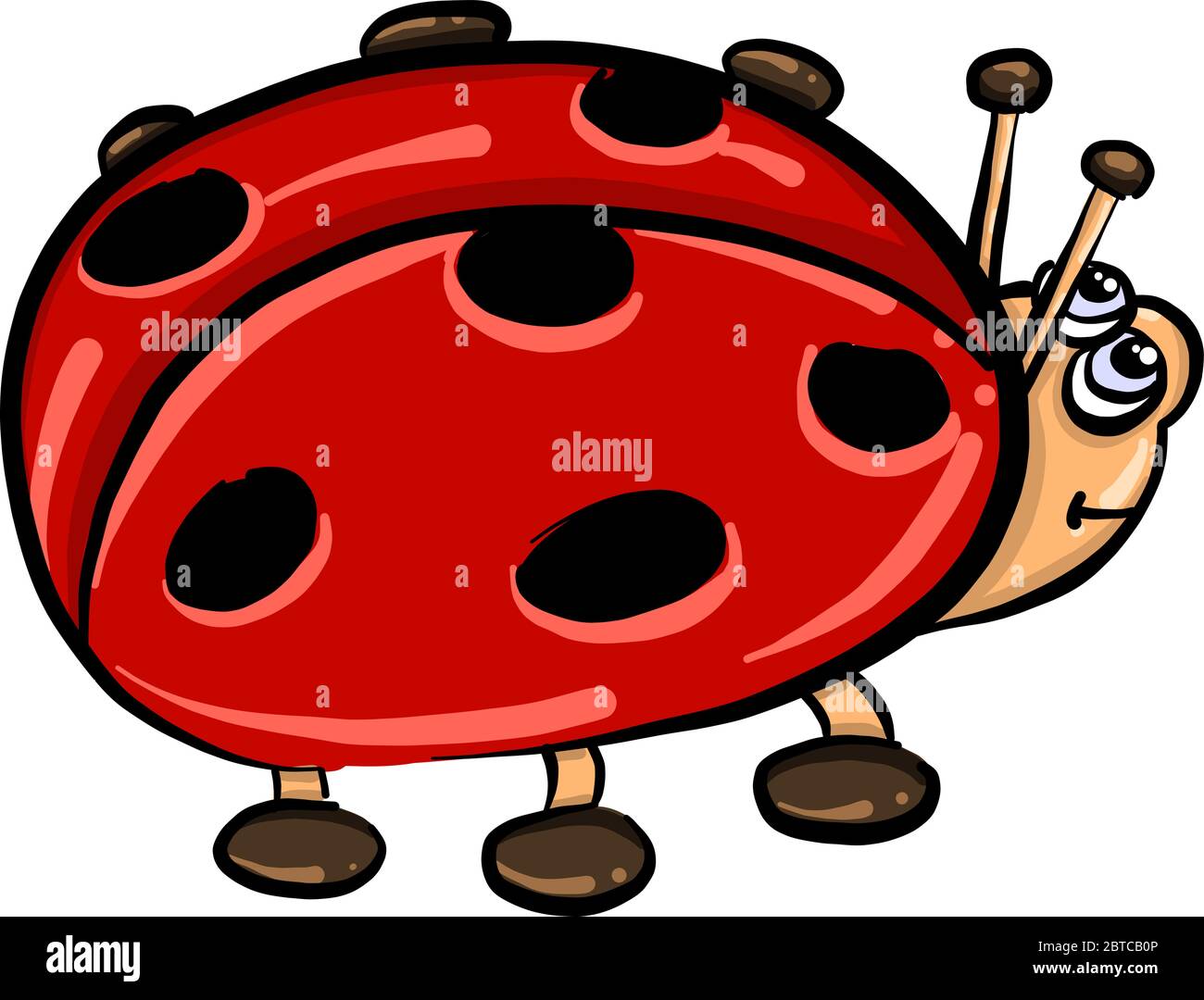 Happy ladybug , illustration, vector on white background Stock Vector ...