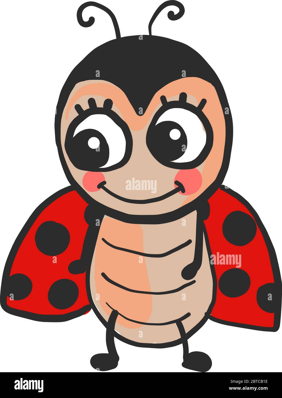 Ladybug with big eyes , illustration, vector on white background Stock ...