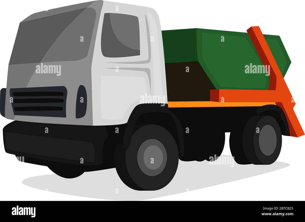 Garbage truck , illustration, vector on white background Stock Vector ...
