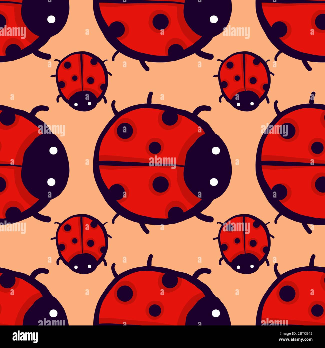 Ladybugs pattern , illustration, vector on white background Stock ...