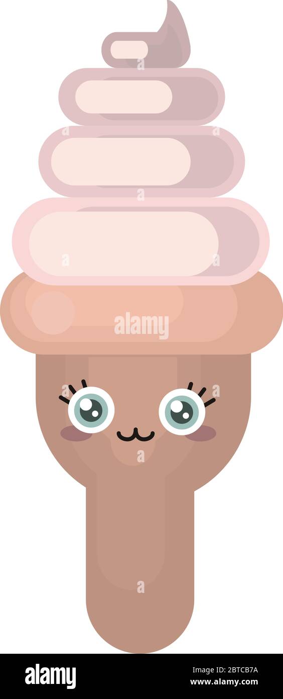 Happy ice cream , illustration, vector on white background Stock Vector ...