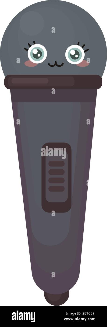Cute microphone , illustration, vector on white background Stock Vector ...