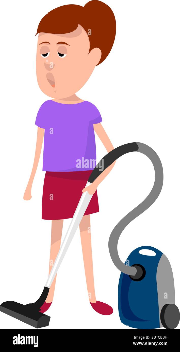 Woman cleaning house , illustration, vector on white background Stock ...