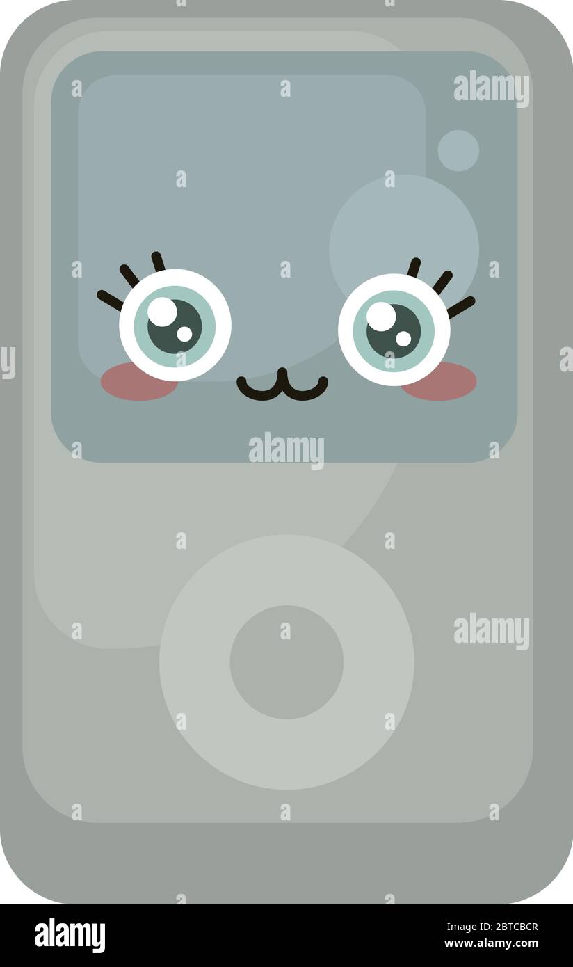 Cute mp3 , illustration, vector on white background Stock Vector Image ...