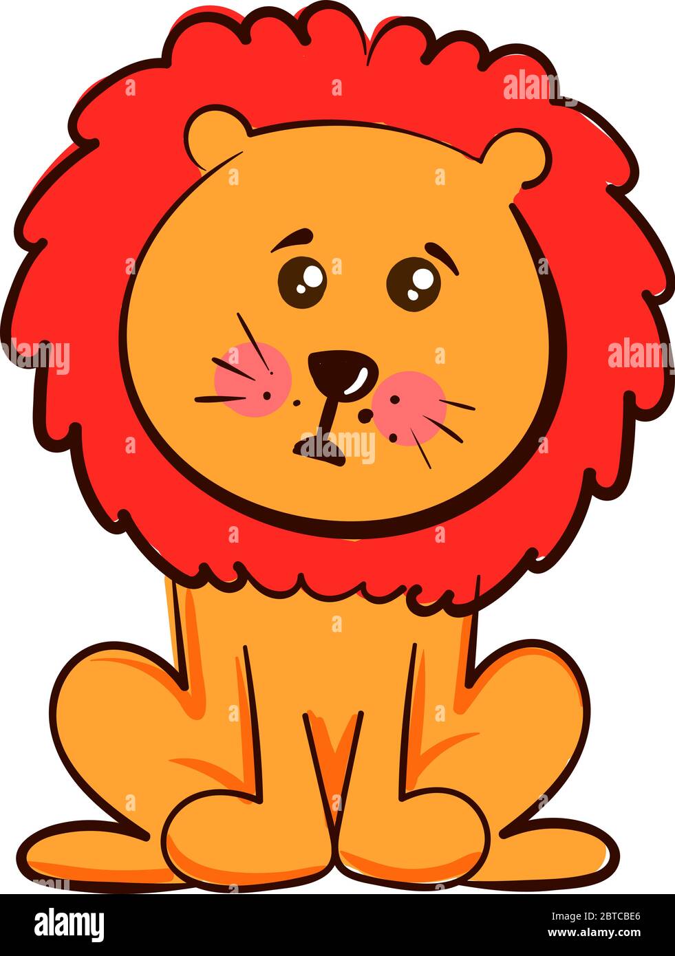 Sad lion , illustration, vector on white background Stock Vector Image ...