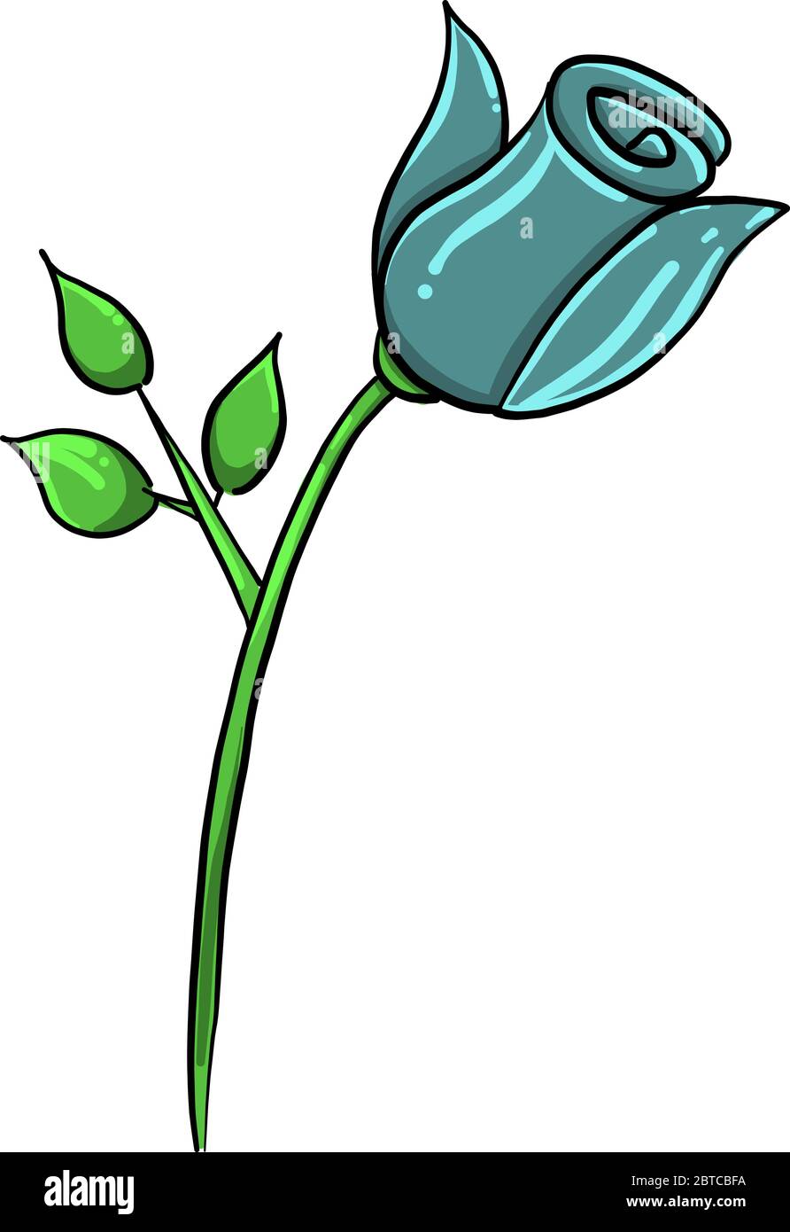 Blue rose on white Stock Vector Images - Alamy