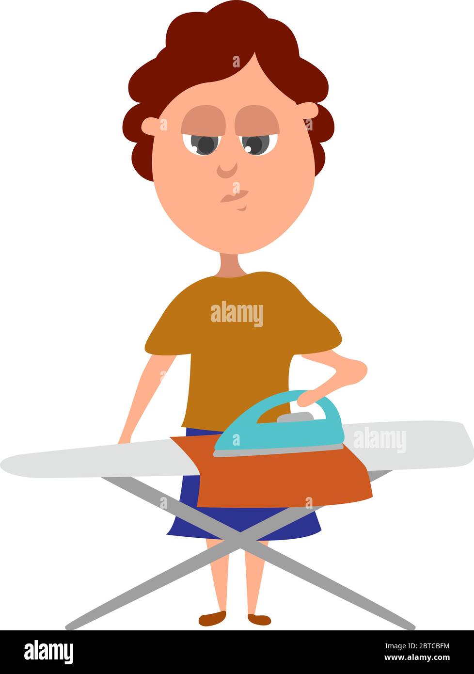 Woman ironing clothes , illustration, vector on white background Stock ...