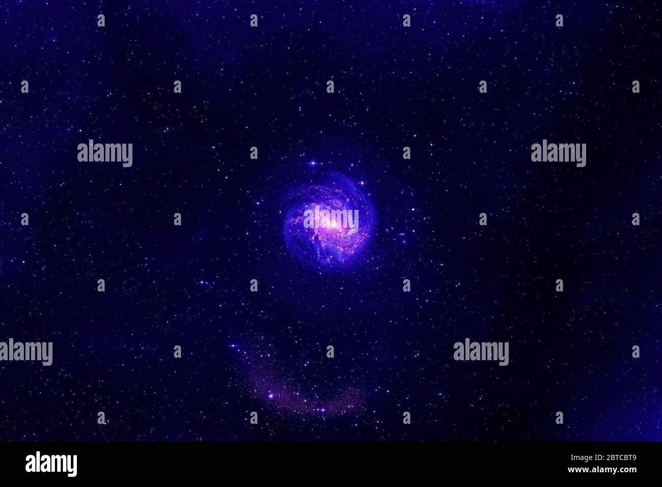 A pink galaxy in deep space. Elements of this image were furnished by ...
