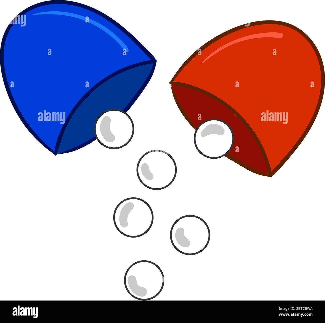 Open capsule , illustration, vector on white background Stock Vector ...