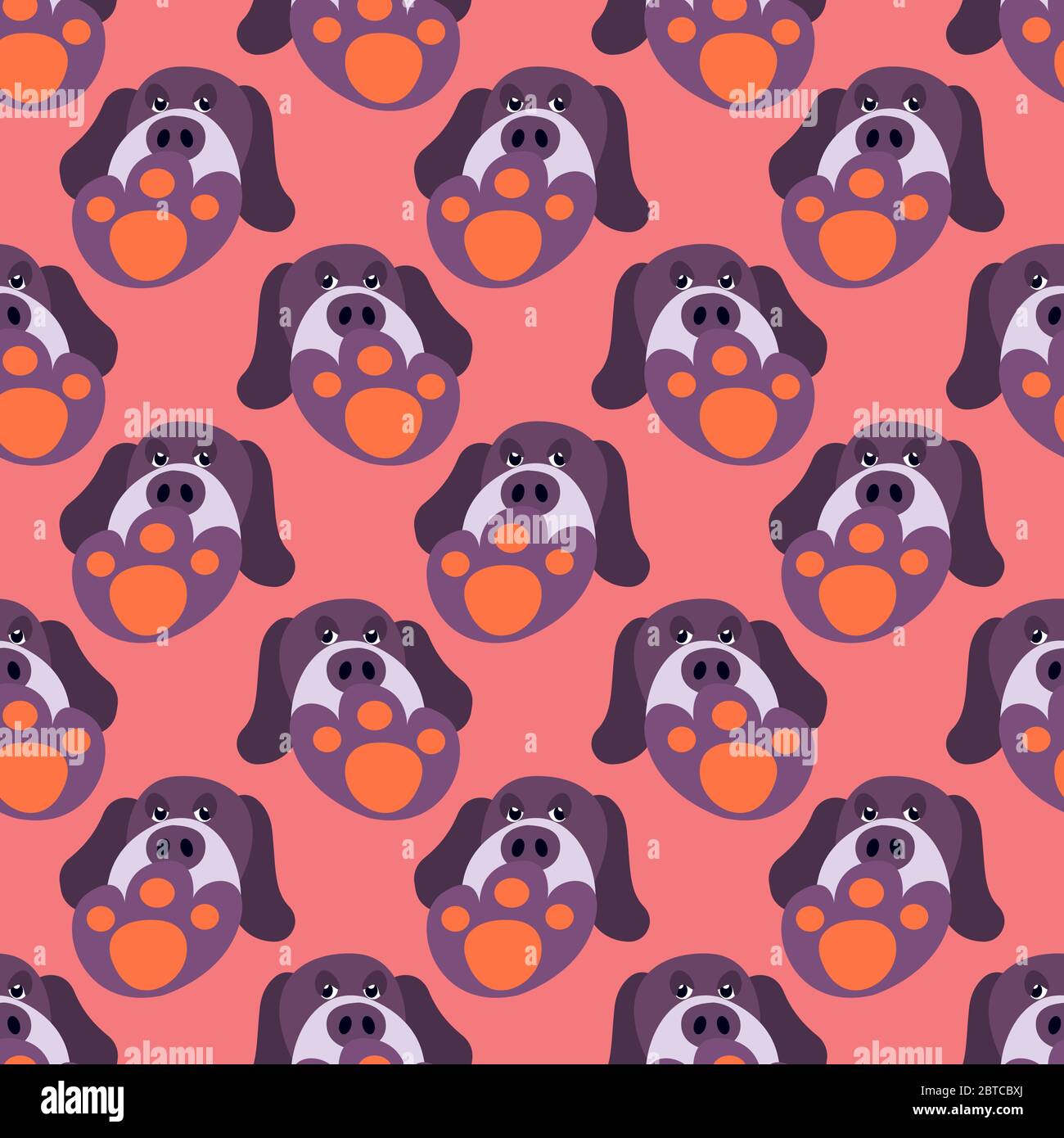 Dog foot pattern , illustration, vector on white background Stock ...