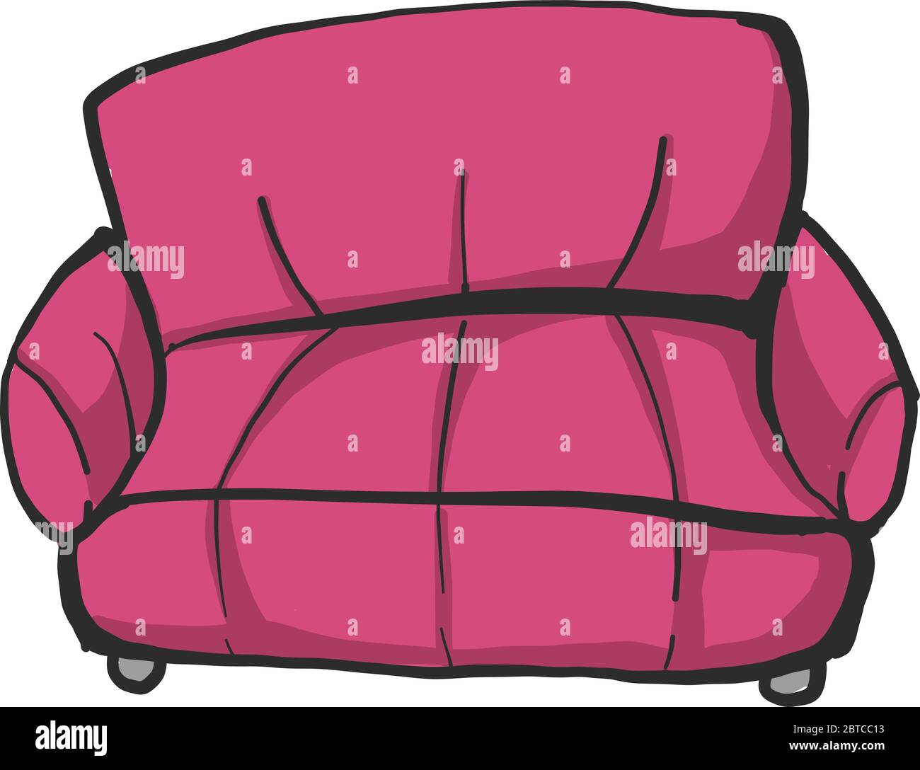 Pink sofa , illustration, vector on white background Stock Vector Image ...
