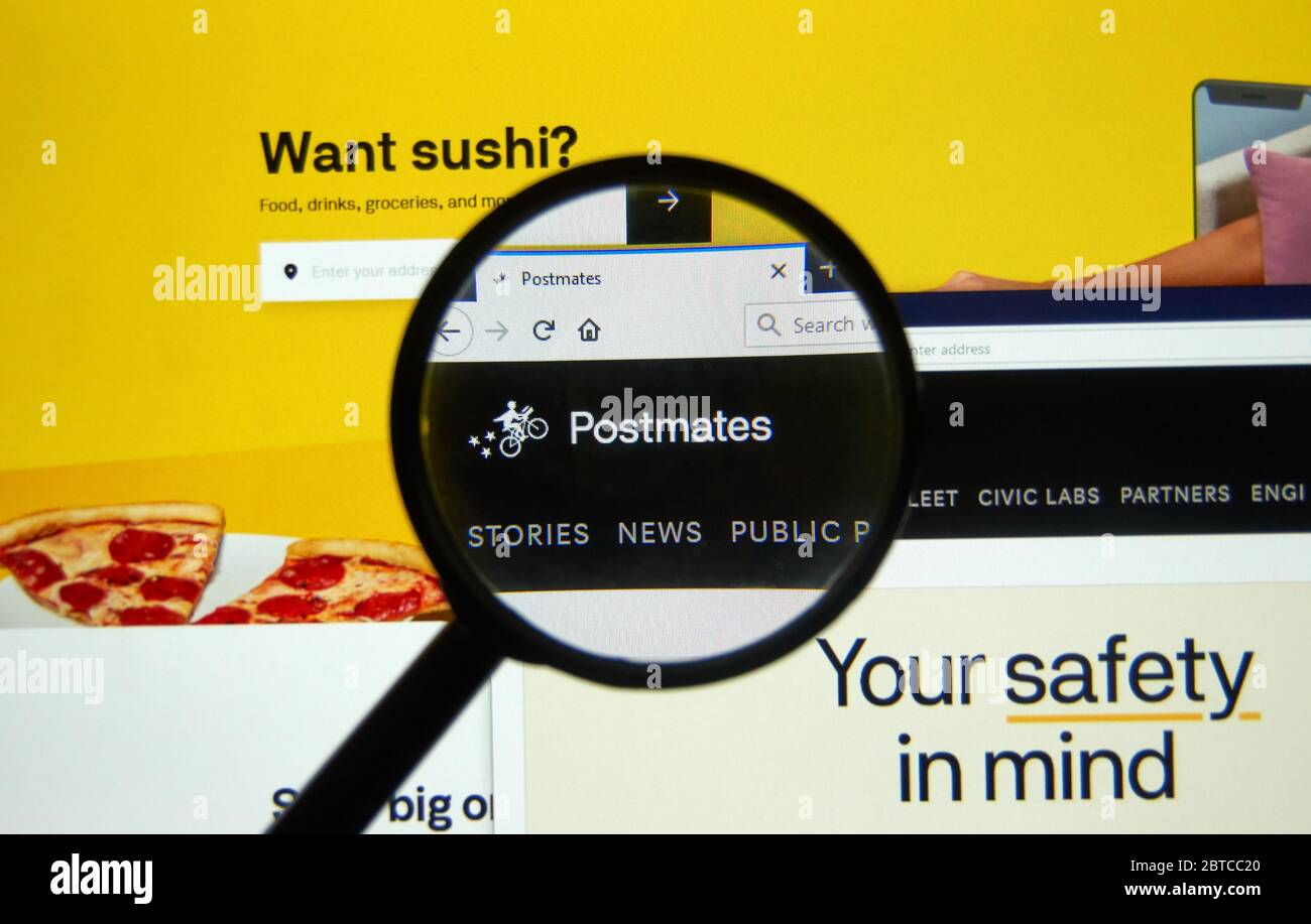 Food delivery service postmates hi-res stock photography and images - Alamy