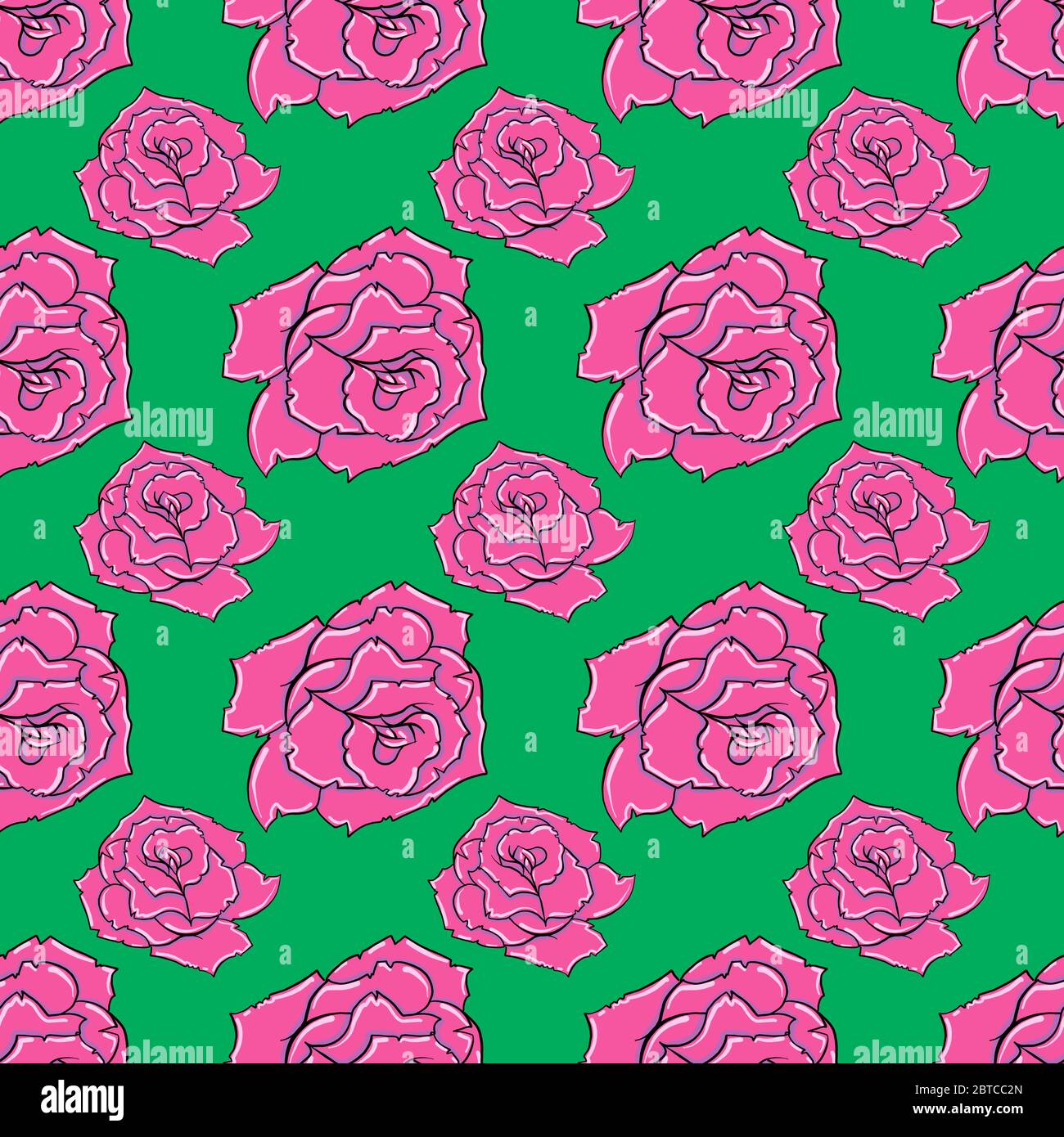 Pink roses pattern , illustration, vector on white background Stock ...