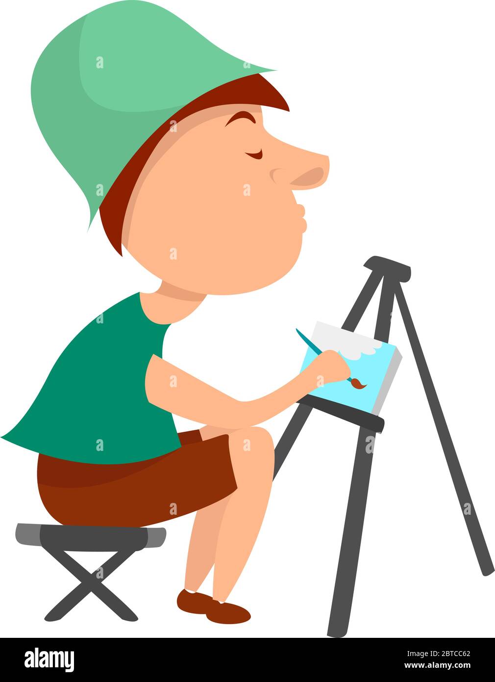 Plein air painting , illustration, vector on white background Stock ...
