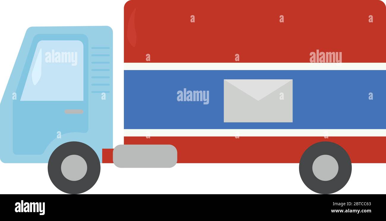 Mail truck , illustration, vector on white background Stock Vector ...