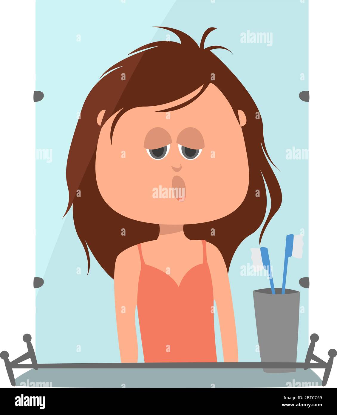 Morning person , illustration, vector on white background Stock Vector ...