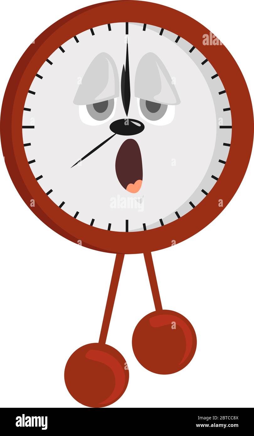 Red clock , illustration, vector on white background Stock Vector Image ...