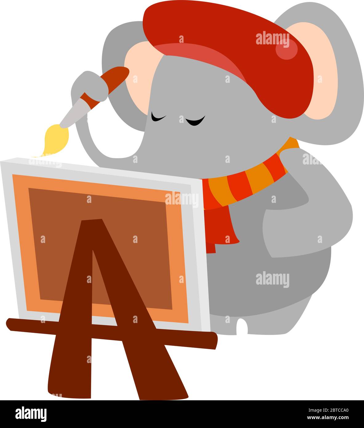 Elephant paint , illustration, vector on white background Stock Vector ...