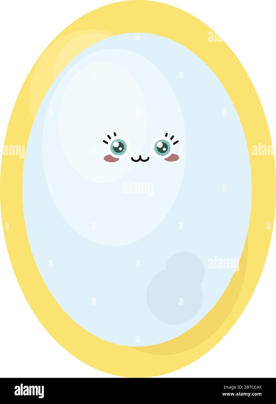 Round mirror , illustration, vector on white background Stock Vector ...