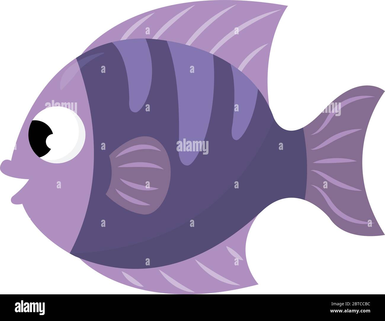 Purple fish , illustration, vector on white background Stock Vector ...
