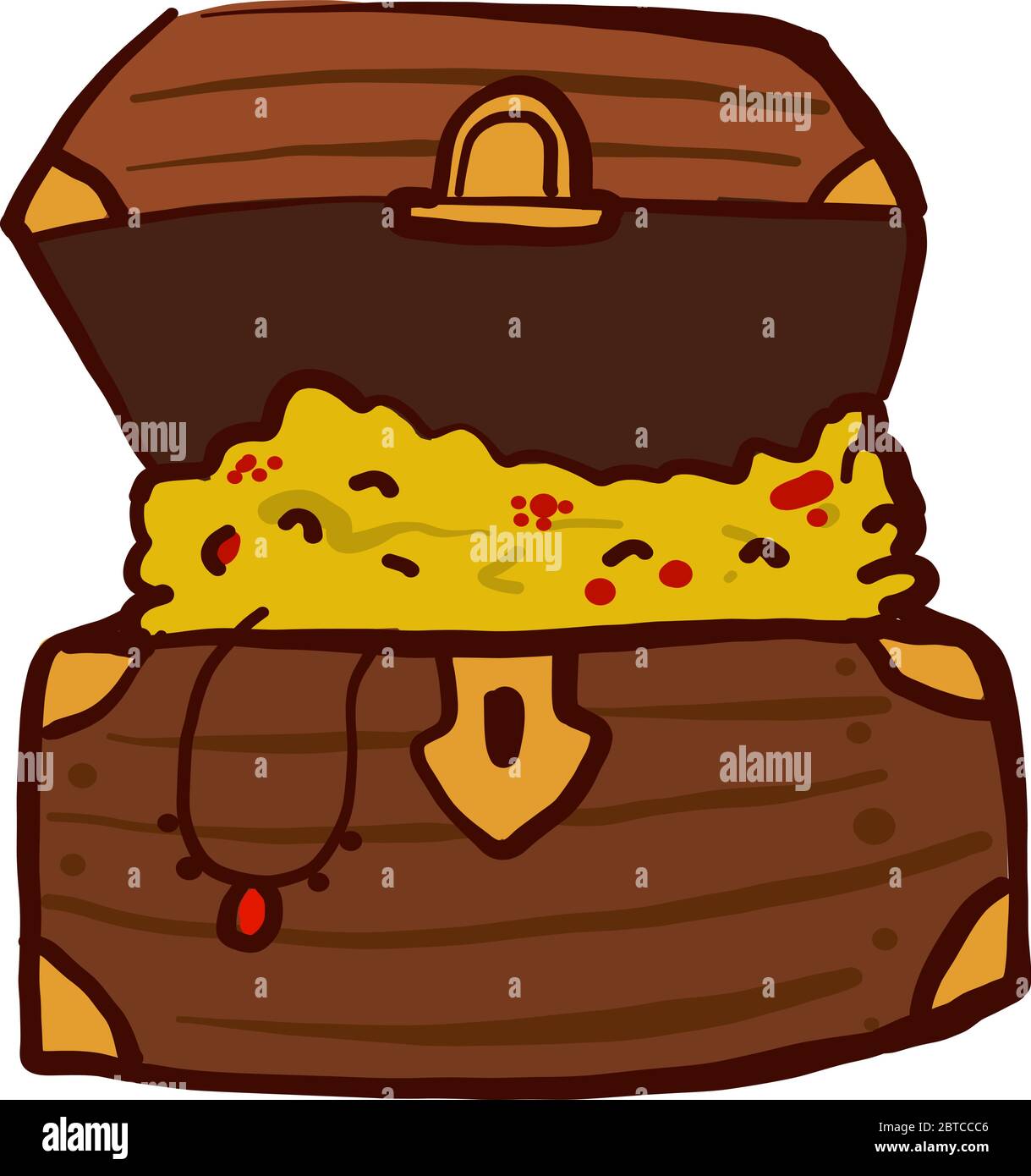 Open chest with gold , illustration, vector on white background Stock ...