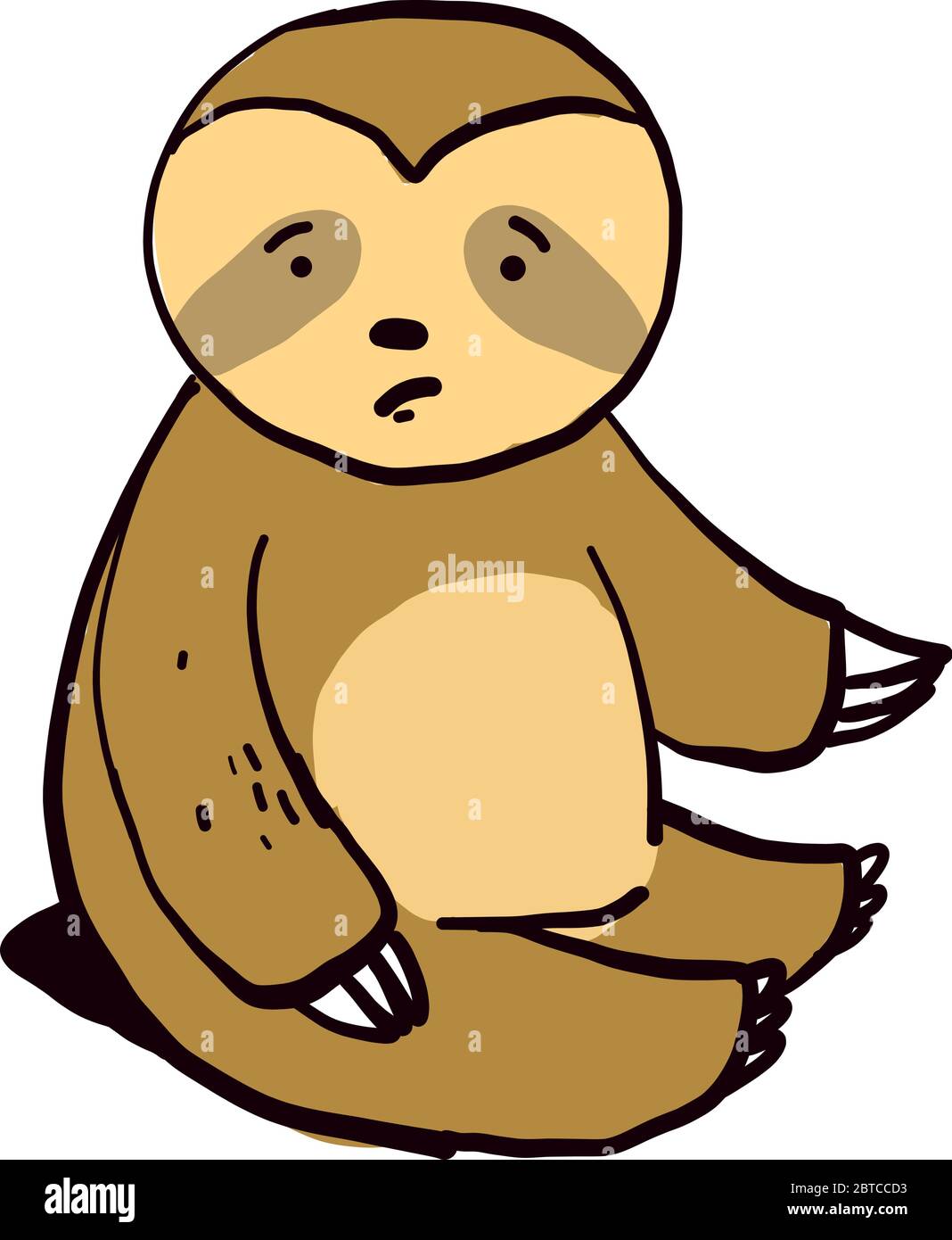 Sad sloth , illustration, vector on white background Stock Vector Image ...