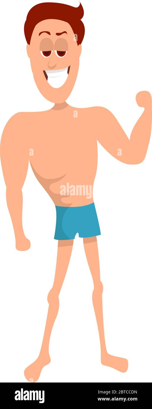 Man on the beach , illustration, vector on white background Stock ...